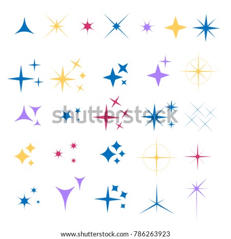 Collection Sparkle Vector Illustrations Sparkles Colorful Stock Vector ...