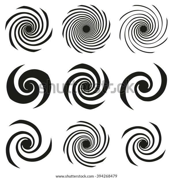 Collection Spiral Swirl Patterns Stock Vector (Royalty Free) 394268479
