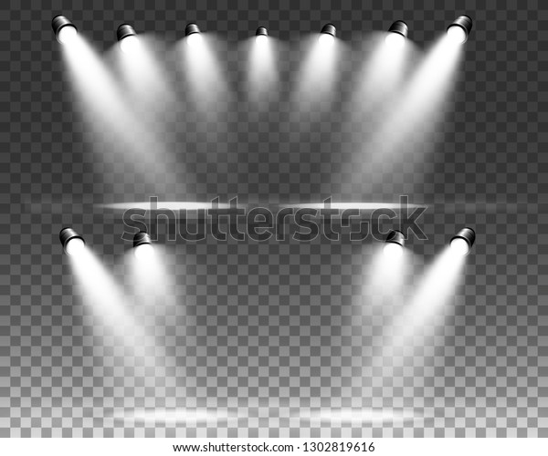 Collection Stage Lighting Catwalk Platform Transparent Stock Vector ...