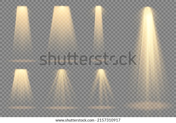 Collection Stage Lighting Spotlight Scene Stage Stock Vector (Royalty ...