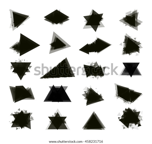 Collection Standalone Monochrome Black Elements Design Stock Vector ...