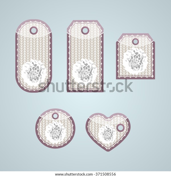 Collection Tags Ornate Pattern Soft Design Stock Vector (Royalty Free ...