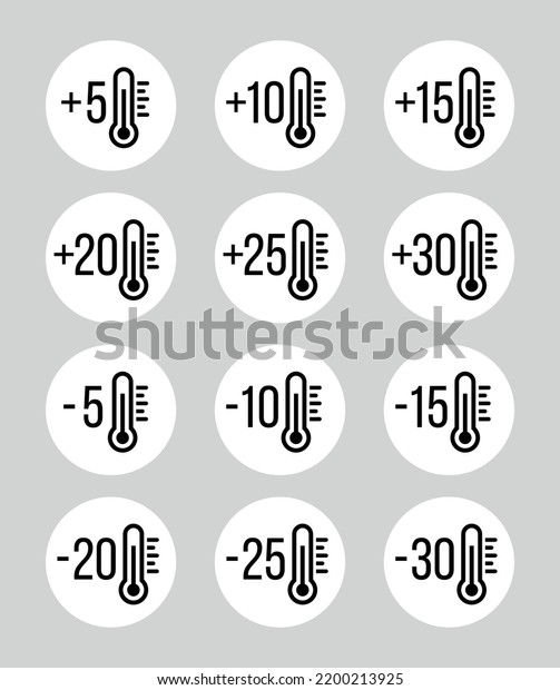 Collection Temperature Thermometer Icons Pictogram Web Stock Vector ...