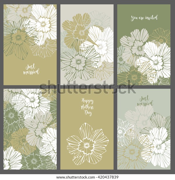 Collection Template Invitations Sticker Printable Set: เวกเตอร์สต็อก ...