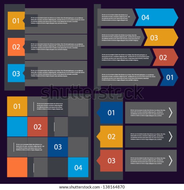 Collection Templates Flat Ui Modern Style Stock Vector (Royalty Free ...