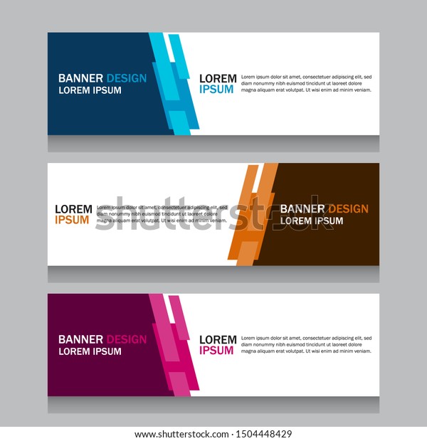 Collection Three Square Horizontal Business Banner Stock Vector ...