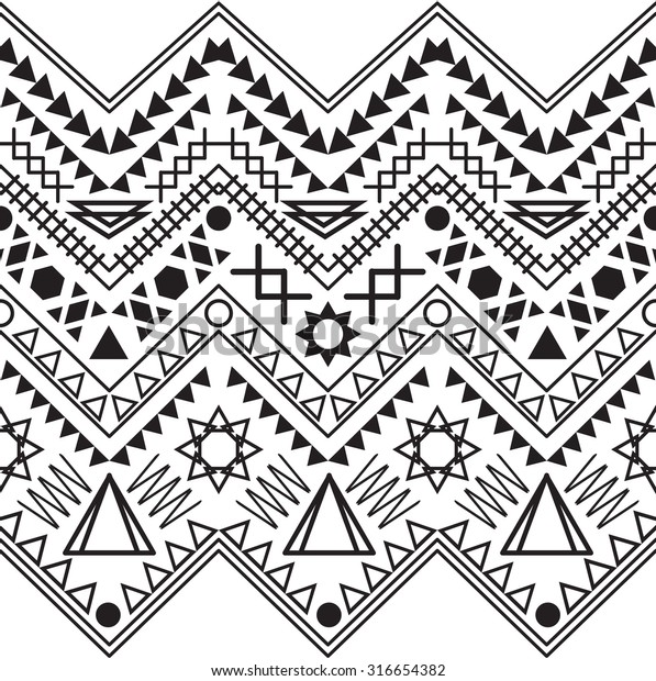 Collection Tribal Borders Vector Illustration Stock Vector (Royalty ...