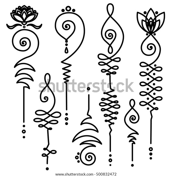 Collection Unalome Buddhism Sacred Geometry Design Stock Vector ...