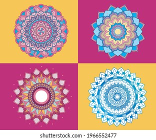 Collection Unique Mandala Art Vector Stock Vector (Royalty Free ...