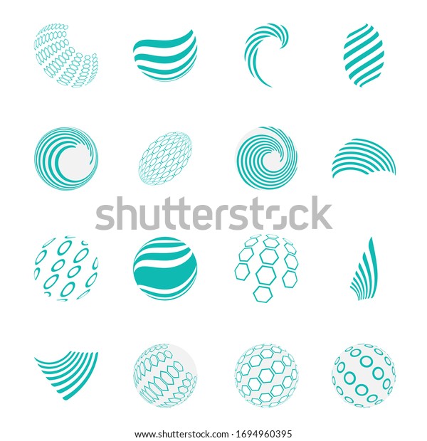 Collection Universal Spherical Logos Business Abstract Stock Vector ...