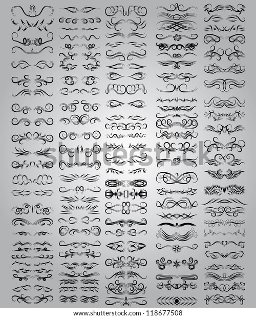 Collection Various Borders Use Your Design Stock Vector (Royalty Free ...