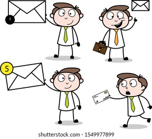 Collection Various Letter Message Cartoon Professional Stock Vector ...