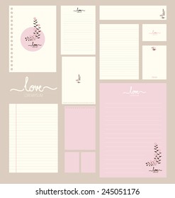 Collection Various Paper Designs Paper Sheets Stock Vector (Royalty ...