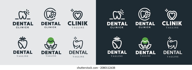 Collection Various Types Dental Logos Brands Stock Vector (Royalty Free ...
