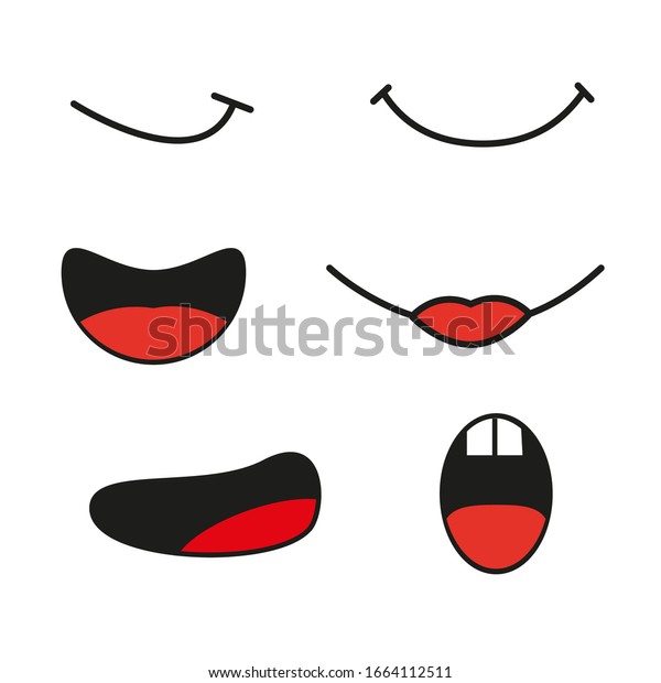 Collection Vector Cartoon Comic Mouthes Express Stock Vector (Royalty ...