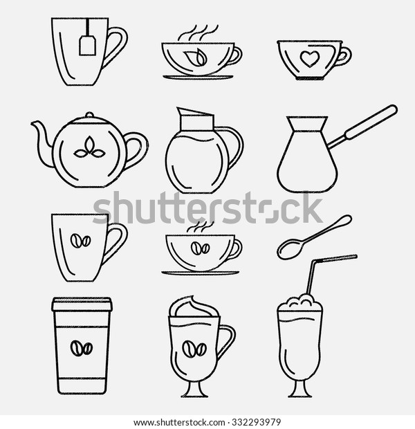Collection Vector Contour Icons Symbols Design Stock Vector (Royalty ...