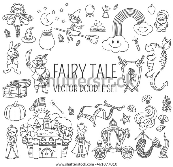 Collection of vector fairy tale elements, icons and illustrations Collection of vector fairy tale elements, icons and illustrations