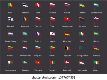 Collection Vector Flags World Cartoon Icons Stock Vector (Royalty Free ...