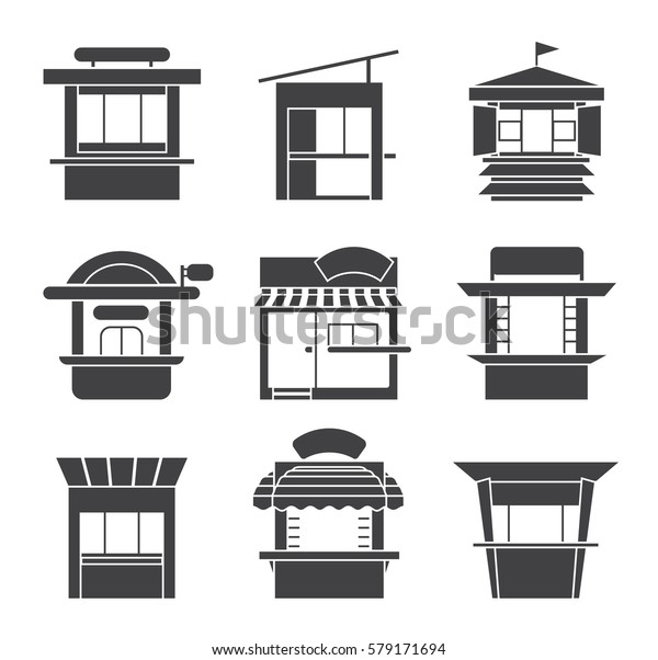 Collection Vector Icons Kiosk Isolated On Stock Vector (Royalty Free ...