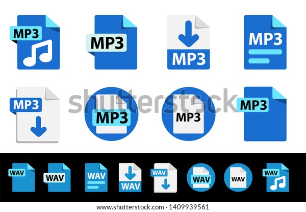 Collection Vector Icons Music File Format Stock Vector (Royalty Free ...