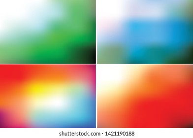 Collection Vector Multicolor Blurred Backgrounds Stock Vector (Royalty ...