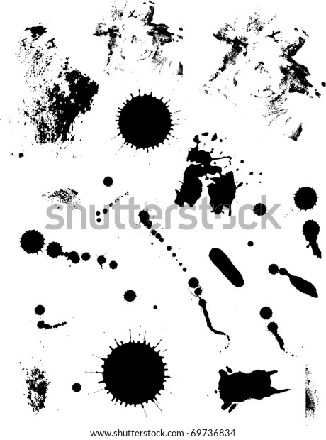 Sammlung von Vektorflecken für Grunge-Design: Stock-Vektorgrafik ...