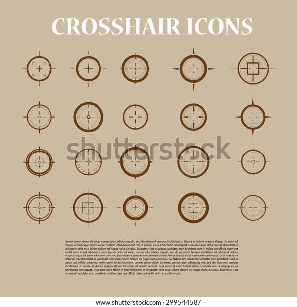 Collection Vector Targets Different Crosshair Icons: เวกเตอร์สต็อก ...