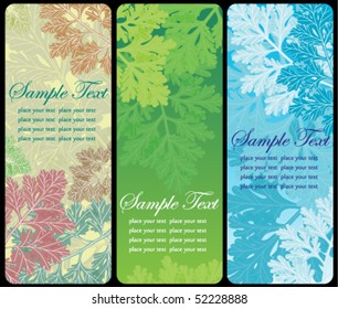 Collection Vertical Banners Wits Leaves Stock Vector (Royalty Free ...