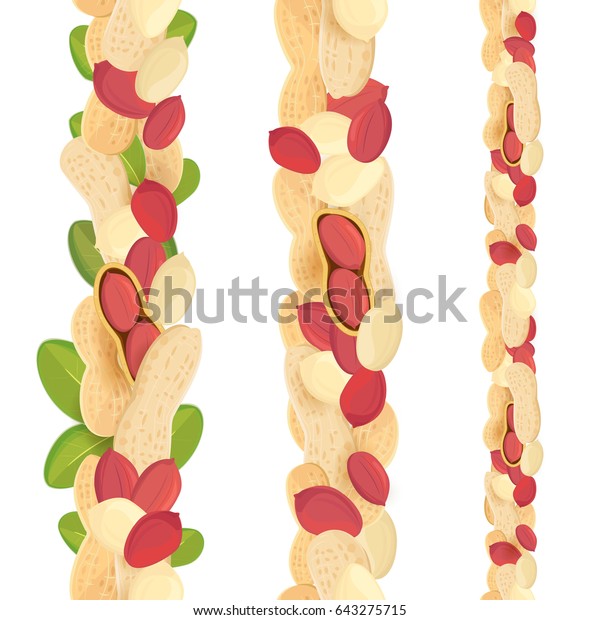Collection Vertical Seamless Borders Peanuts On Stock Vector (Royalty ...