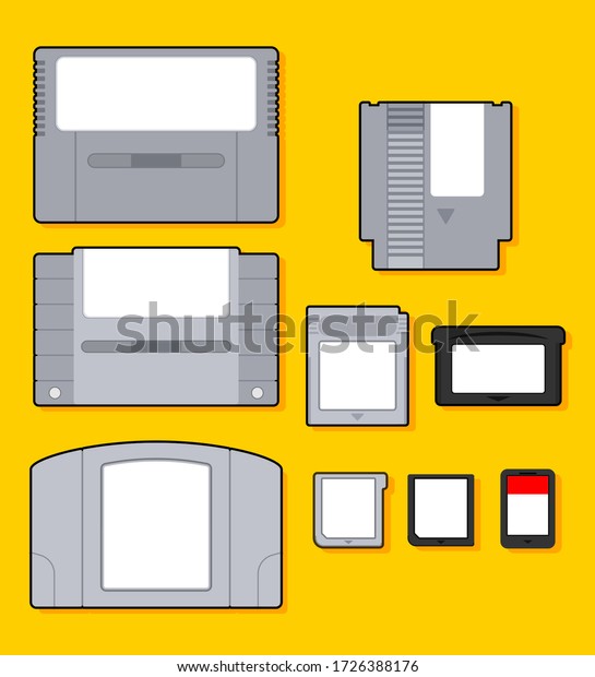 Collection Video Game Cartridges Evolution Game Stock Vector (Royalty ...