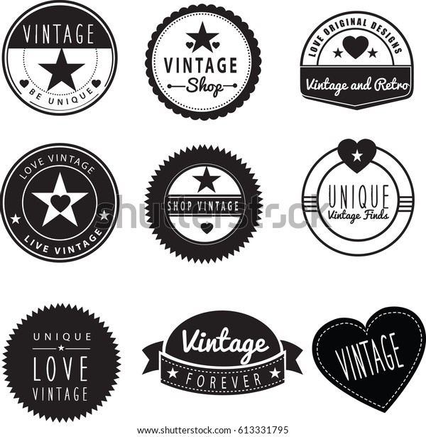 Collection Vintage Retro Logo Silhouettes Stock Vector (Royalty Free ...