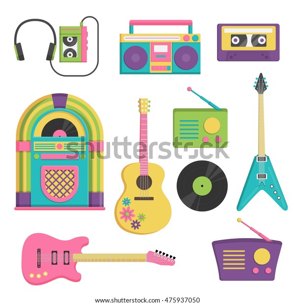 Collection Vintage Retro Style Items That Stock Vector (Royalty Free ...