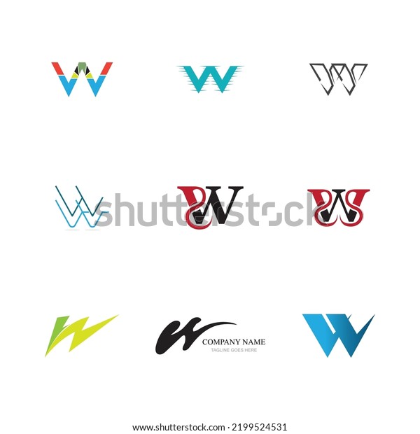 Collection W Letter Logos Good Store Stock Vector (Royalty Free ...