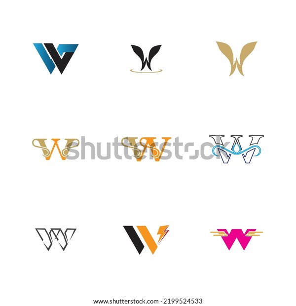 Collection W Letter Logos Good Store Stock Vector (Royalty Free ...