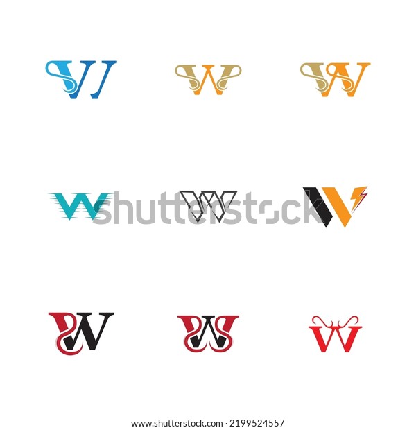 Collection W Letter Logos Good Store Stock Vector (Royalty Free ...