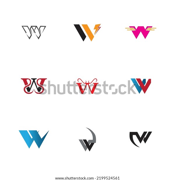 Collection W Letter Logos Good Store Stock Vector (Royalty Free ...