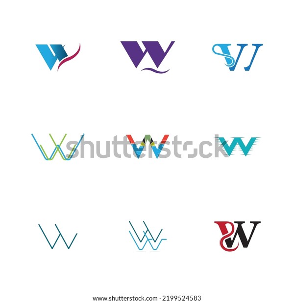 Collection W Letter Logos Good Store Stock Vector (Royalty Free ...