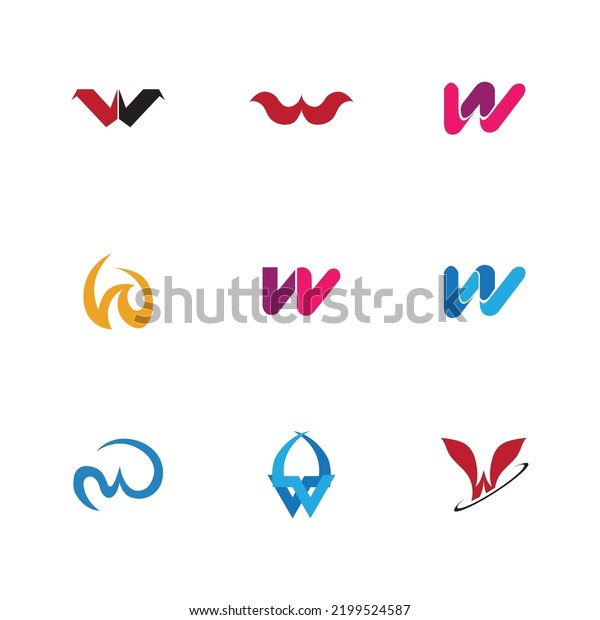 Collection W Letter Logos Good Store Stock Vector (Royalty Free ...