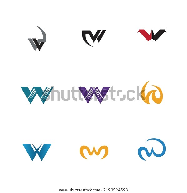 Collection W Letter Logos Good Store Stock Vector (Royalty Free ...