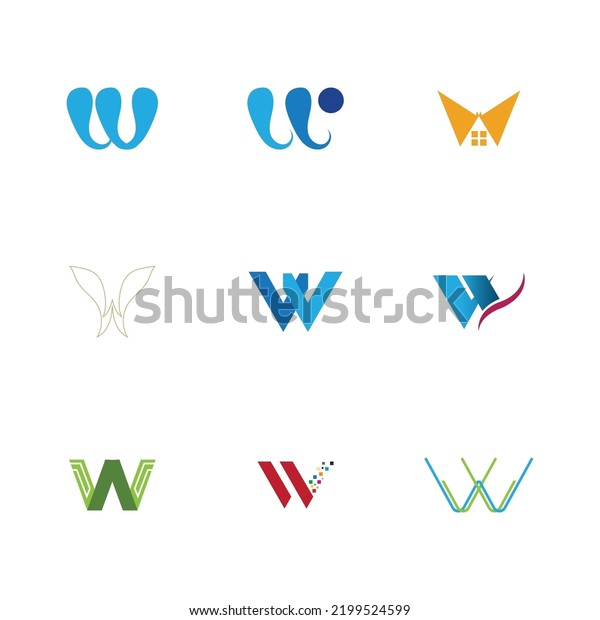 Collection W Letter Logos Good Store Stock Vector (Royalty Free ...