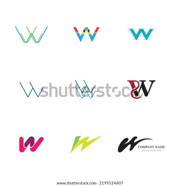 Collection W Letter Logos Good Store Stock Vector (Royalty Free ...