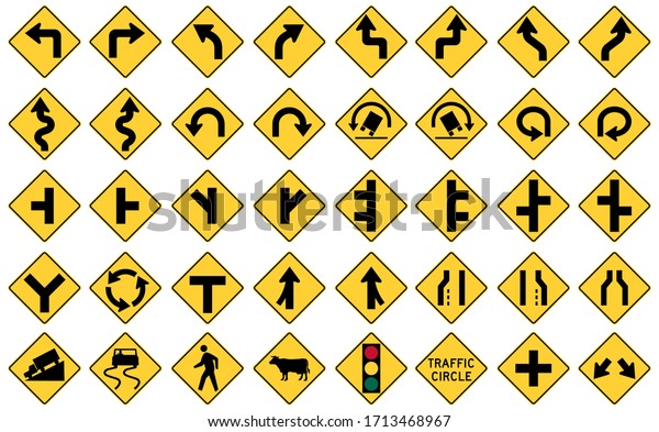 Collection Warning Sign Drive Safety On Stock Vector (Royalty Free ...