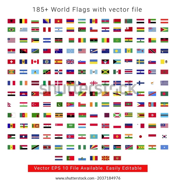 Collection World Flags Vector Png Isolated Stock Vector (Royalty Free ...