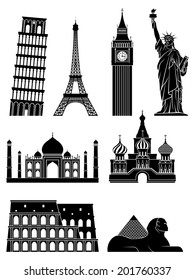 Collection Worlds Famous Places Stock Vector (Royalty Free) 201760337 ...