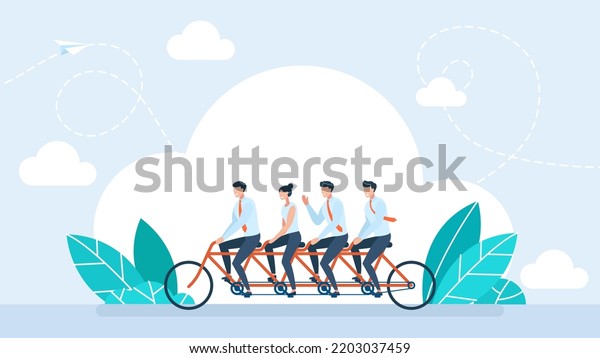 Collective Successful Teamwork Progress Concept Teamwork Stock Vector ...