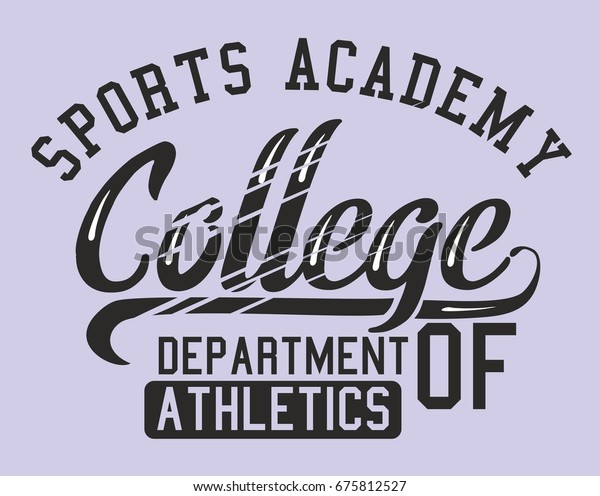 College Athletic Graphic Design Vector Art Stock Vector (Royalty Free ...