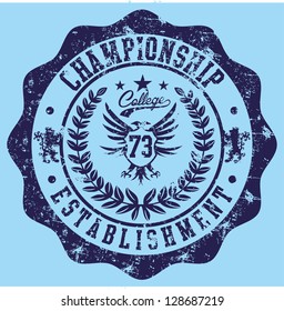 College Badge Vector Art Stock Vector (Royalty Free) 128687219 ...