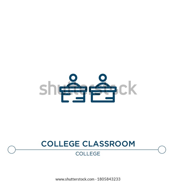 College Classroom Vector Line Icon Simple Stock Vector (Royalty Free ...