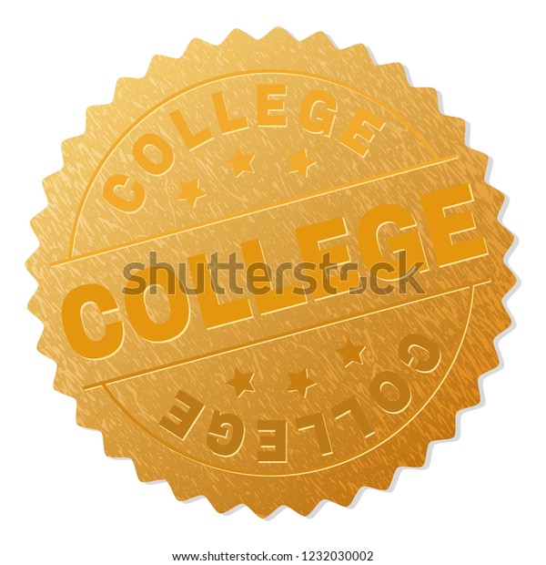 College Gold Stamp Award Vector Gold Stock Vector (Royalty Free ...
