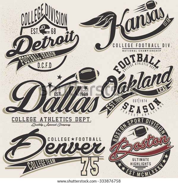 College Graphics Tshirtsvector Logo Setcollege Graphics: เวกเตอร์สต็อก ...